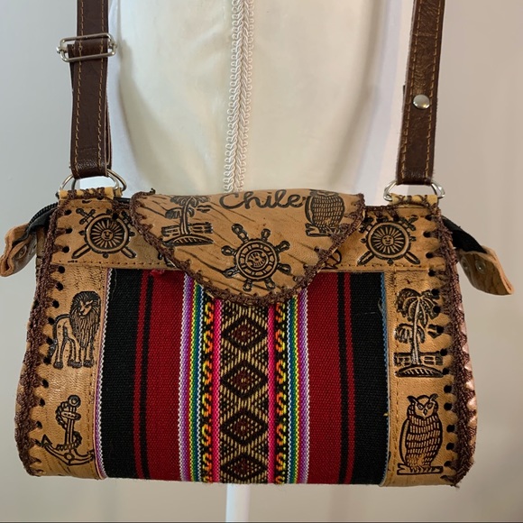 Bags | Leather Crossbody Chilean Boho Hand Crafted Purse | Poshmark
